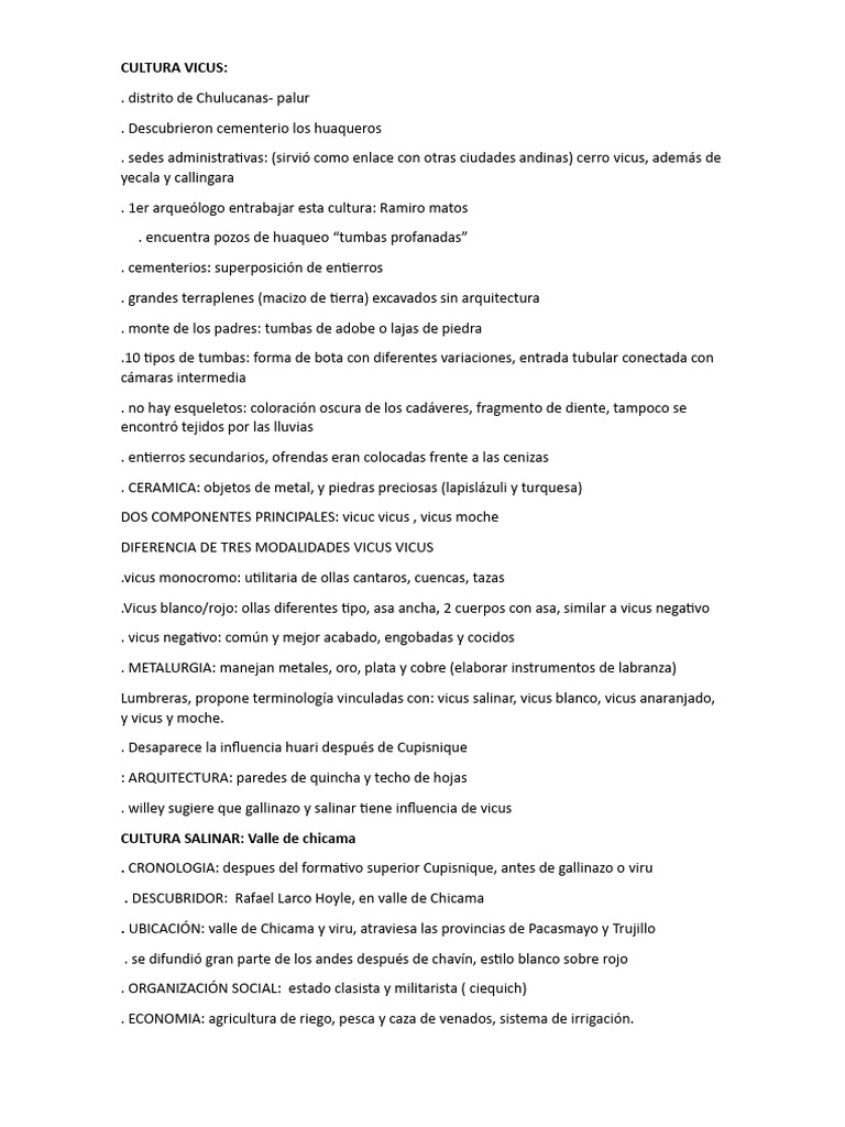 Cultura Vicus 1 | PDF | Era precolombina | Andes