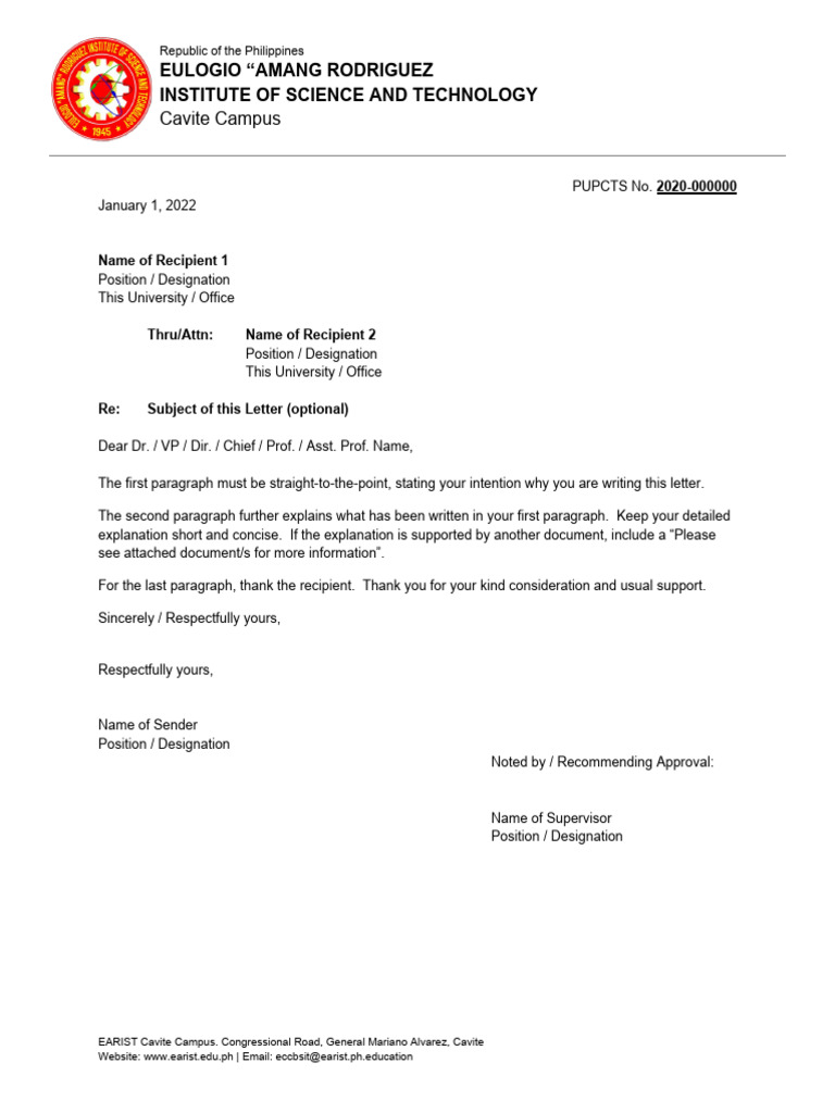 PUP Letterhead Template (1) | PDF