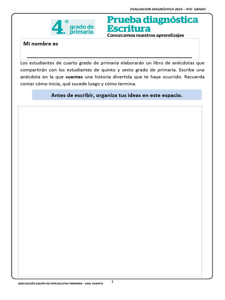 4to Grado Escritura | PDF