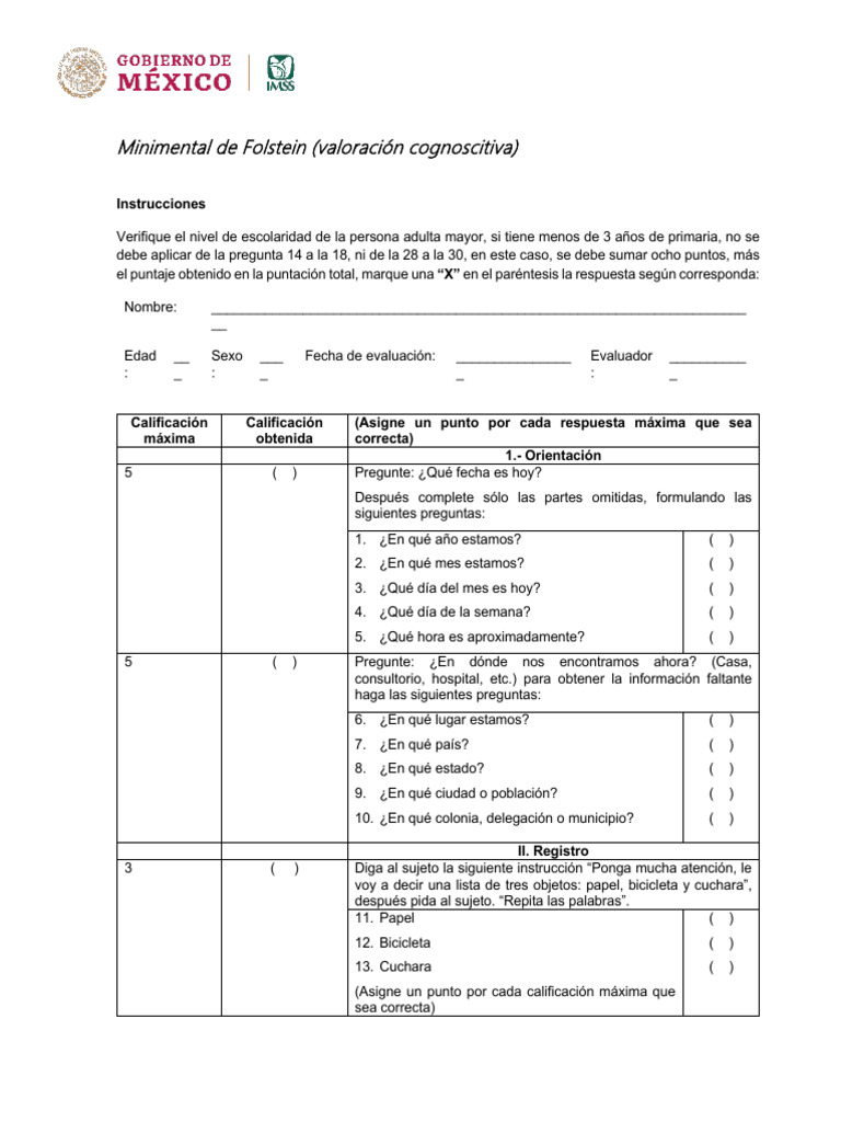 M1-A3-Minimental de Folstein | PDF | Asunto (gramática)