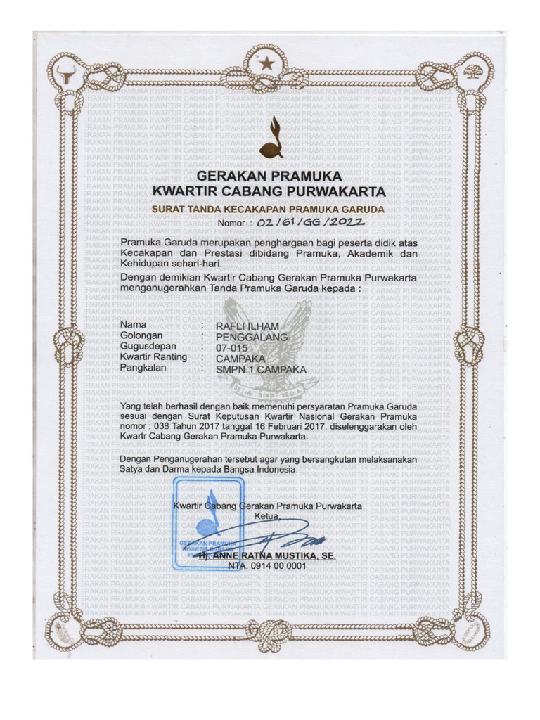 Sertifikat Rafli | PDF