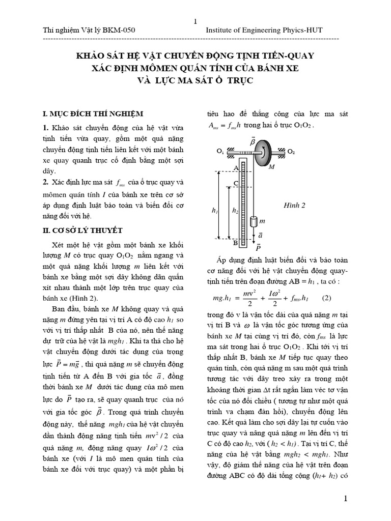 1 - Xac Dinh Momen Quan Tinh Cua Banh Xe | PDF