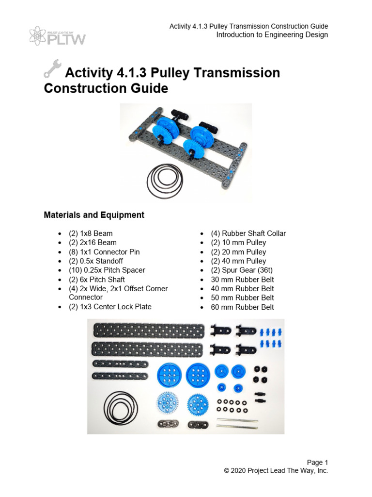 Ied 413 Pulley Transmission Construction | PDF | Belt (Mechanical) | Gear