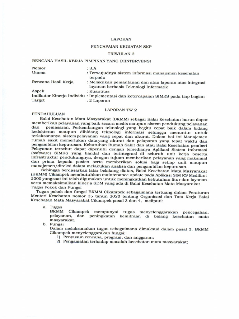 3.a - Simpadu - Simrs Terintegrasi TW 2 | PDF
