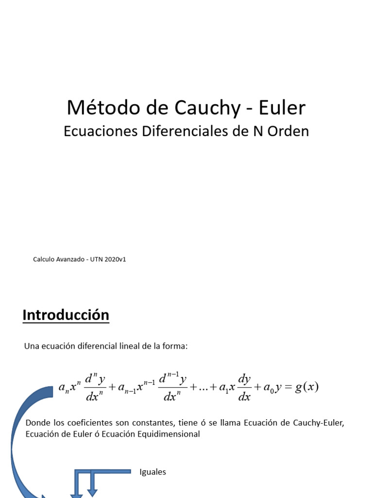 Método de Cauchy-Euler | PDF | Ecuaciones | Matemáticas Aplicadas