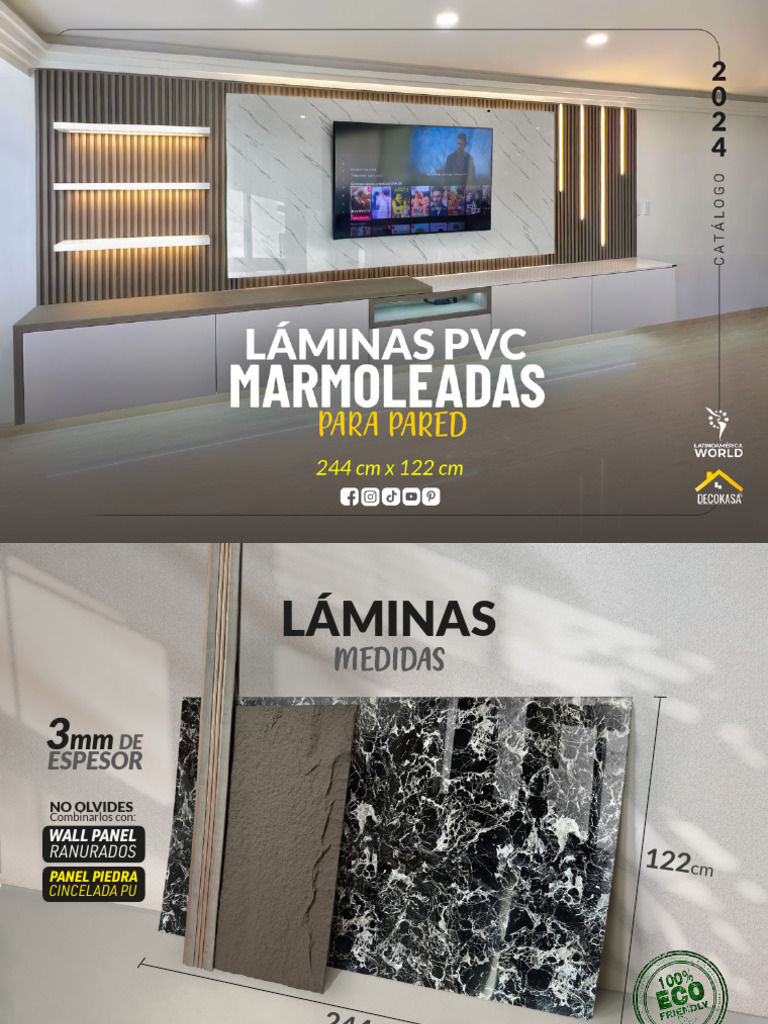 Catálogo Mármol Pvc 2024 | PDF | Rieles | Revestimiento