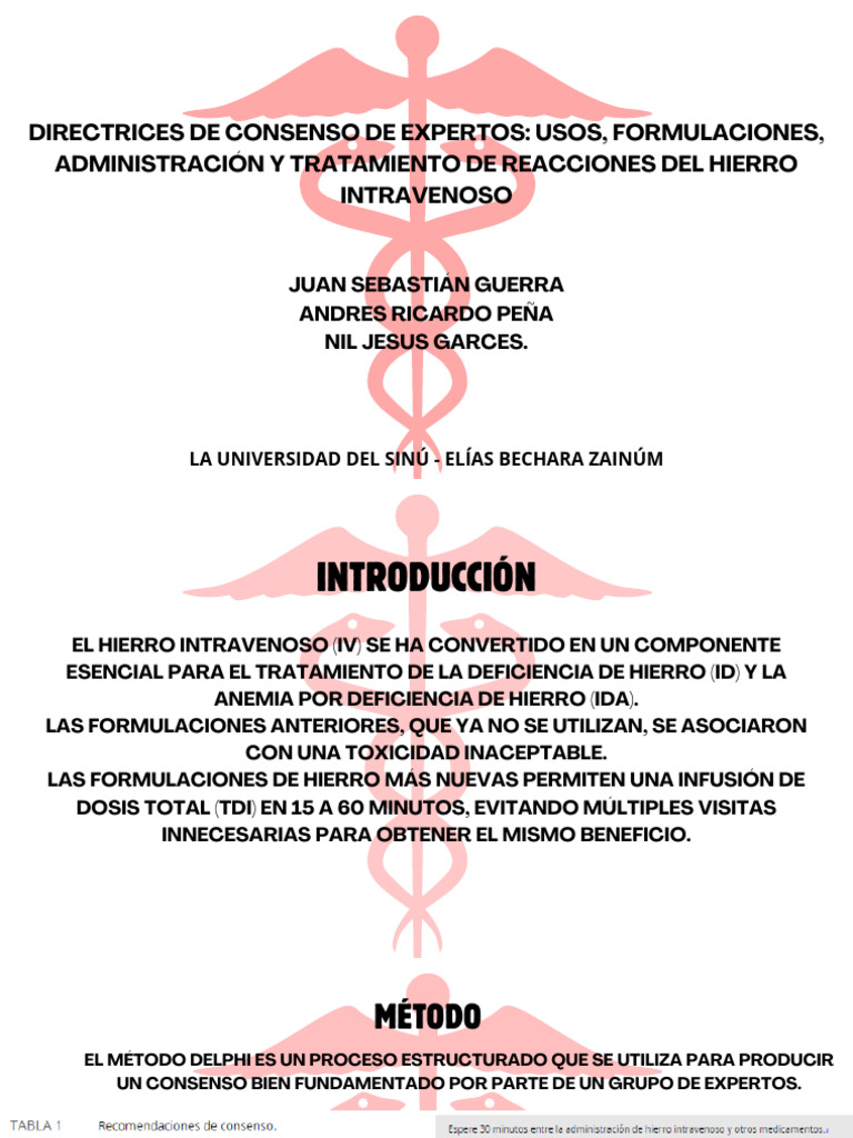 Guía de Hierro Intravenoso: Usos y Manejo | PDF | Hierro | Medicina CLINICA