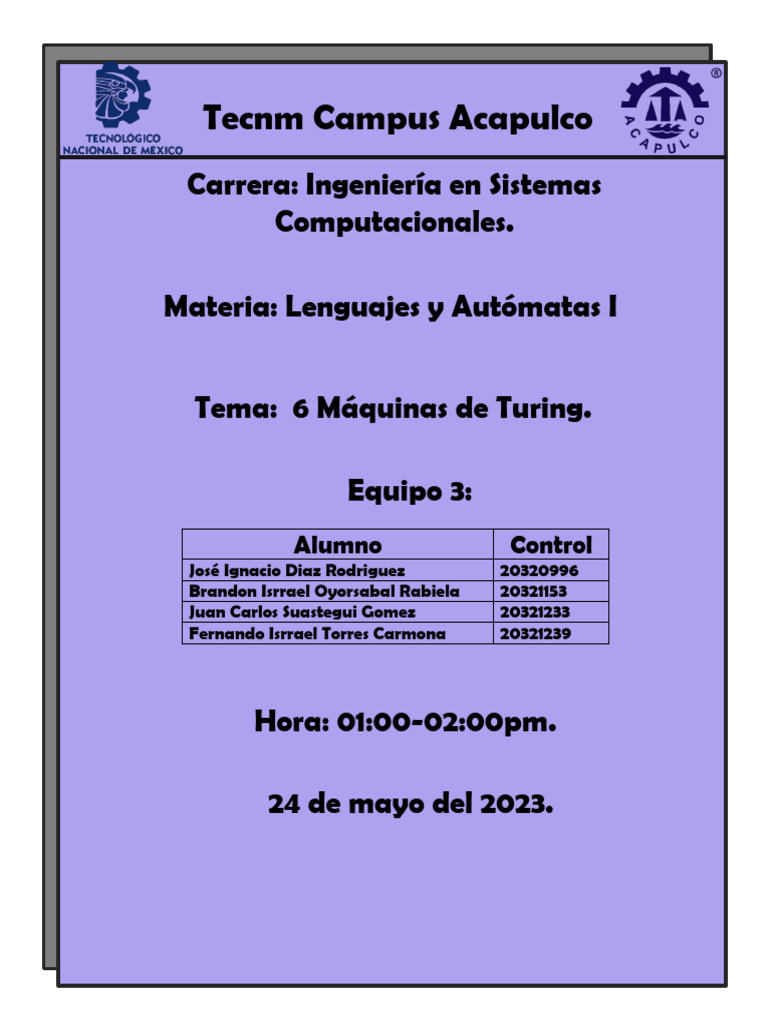 Máquina de Turing | PDF | Lenguaje de programación | Alan Turing