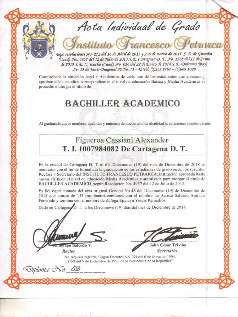 Acta de Grado Alexander Figueroa | PDF