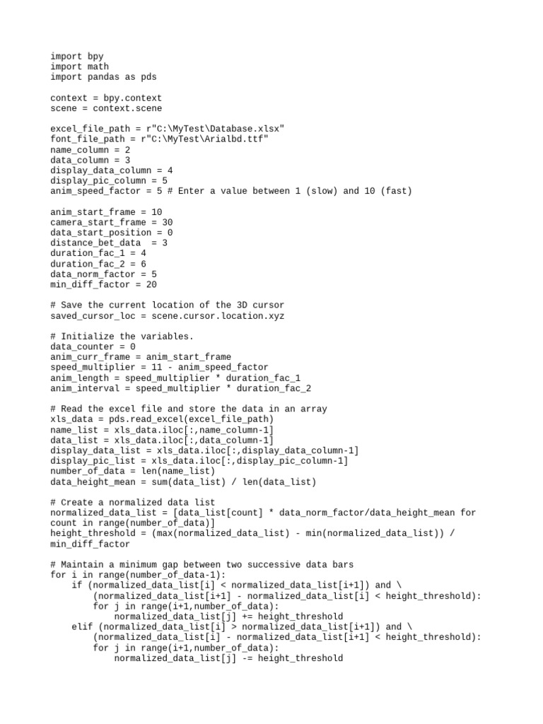 Excel To Blender Data Comparison Full Script Pdf Computer Science 0554