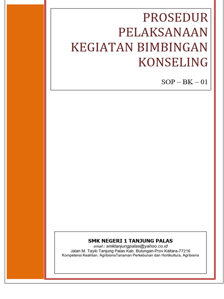 SOP Bimbingan Konseling SMK | PDF | Pengelolaan Keuangan & Uang