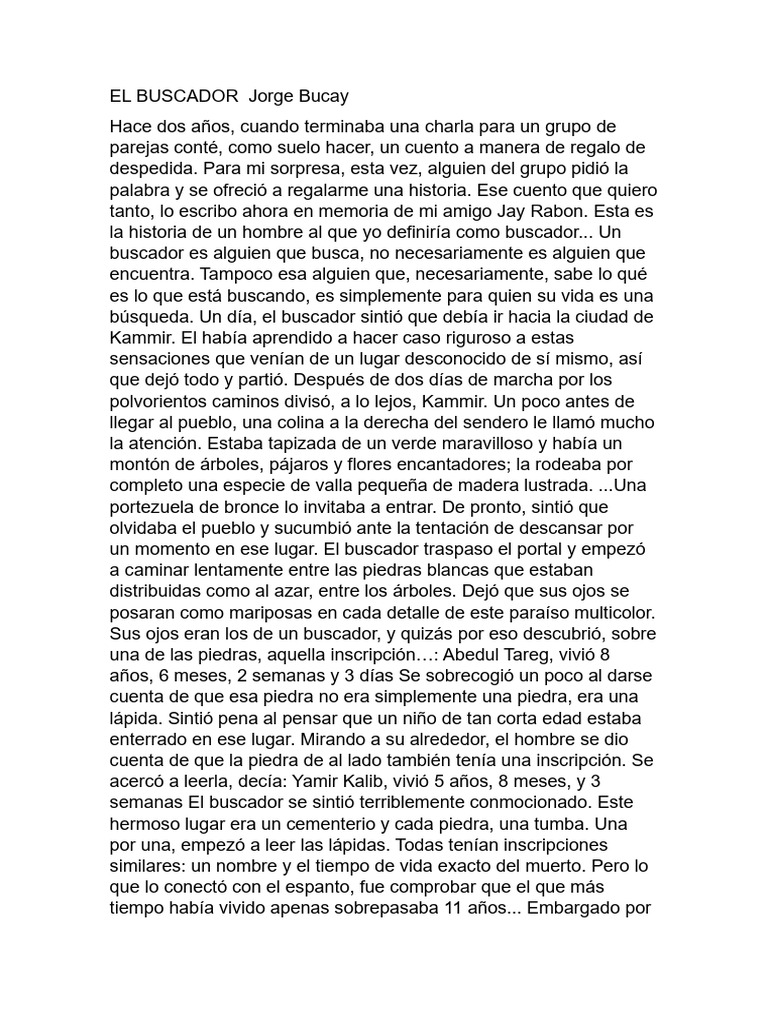 El buscador de Jorge Bucay | PDF | Cementerio