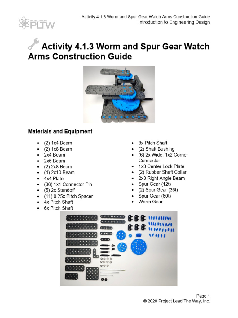 Ied 413 WormSpurGear WatchArm Construction | PDF | Gear | Machines