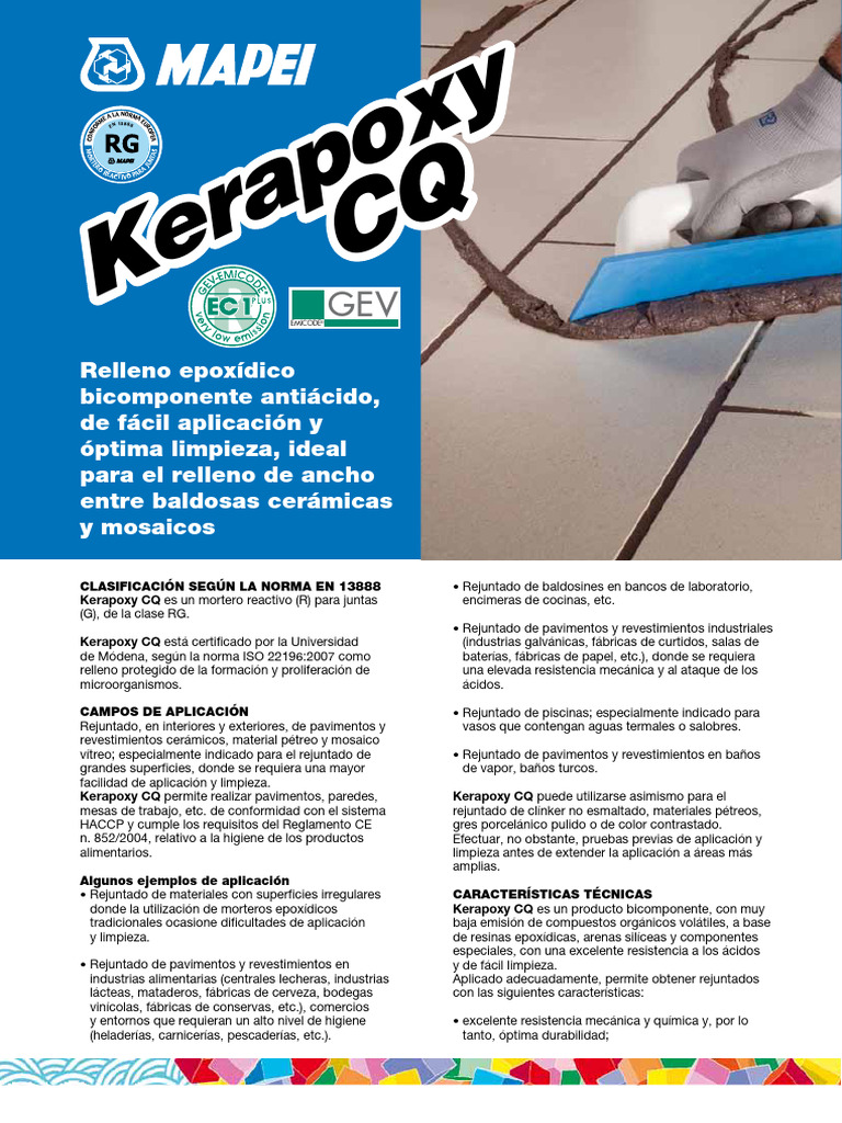 Kerapoxy CQ | PDF | Agua | Loseta