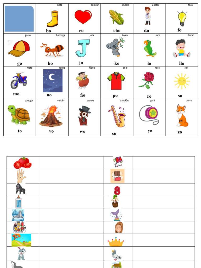 Fichas de las silabas con la O | PDF