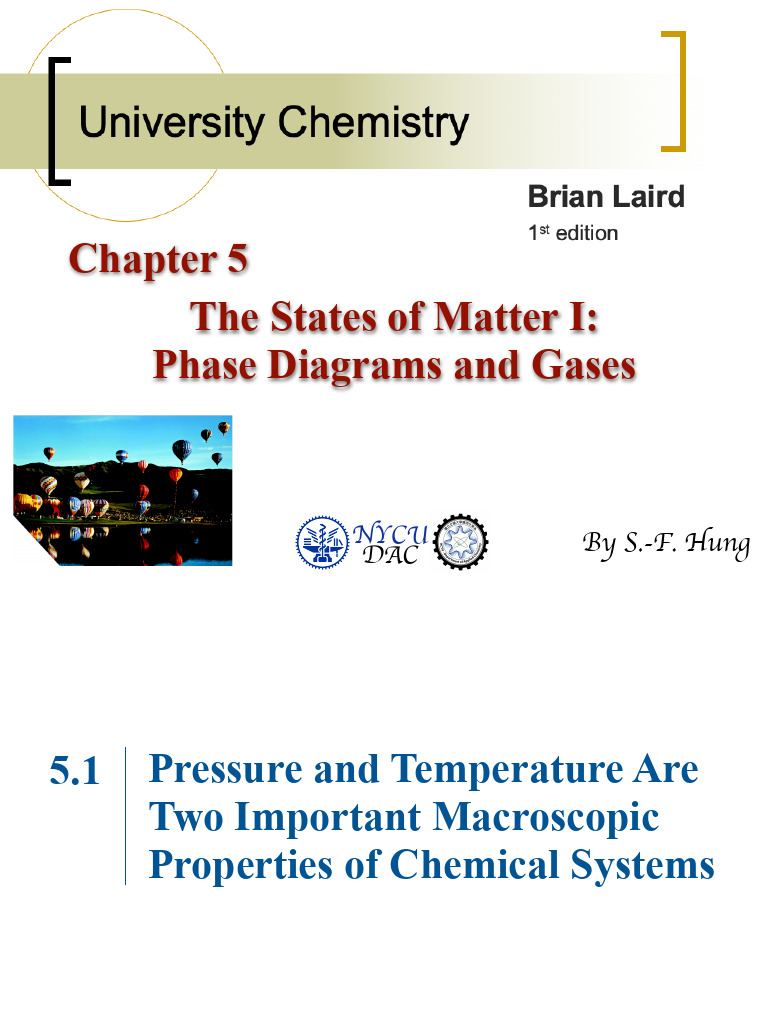 University Chemistry CH 5 | PDF | Temperature | Pascal (Unit)