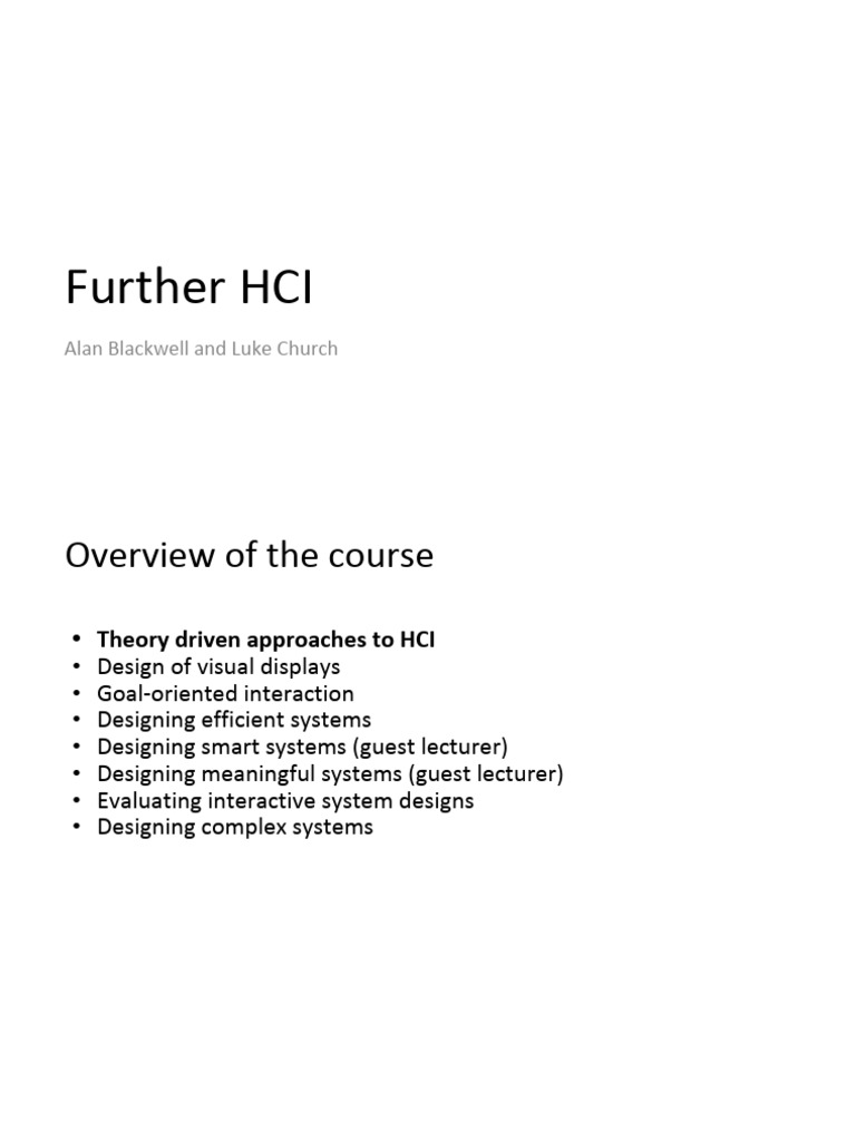 FHCI Lecture1 | PDF | Human–Computer Interaction | User Interface