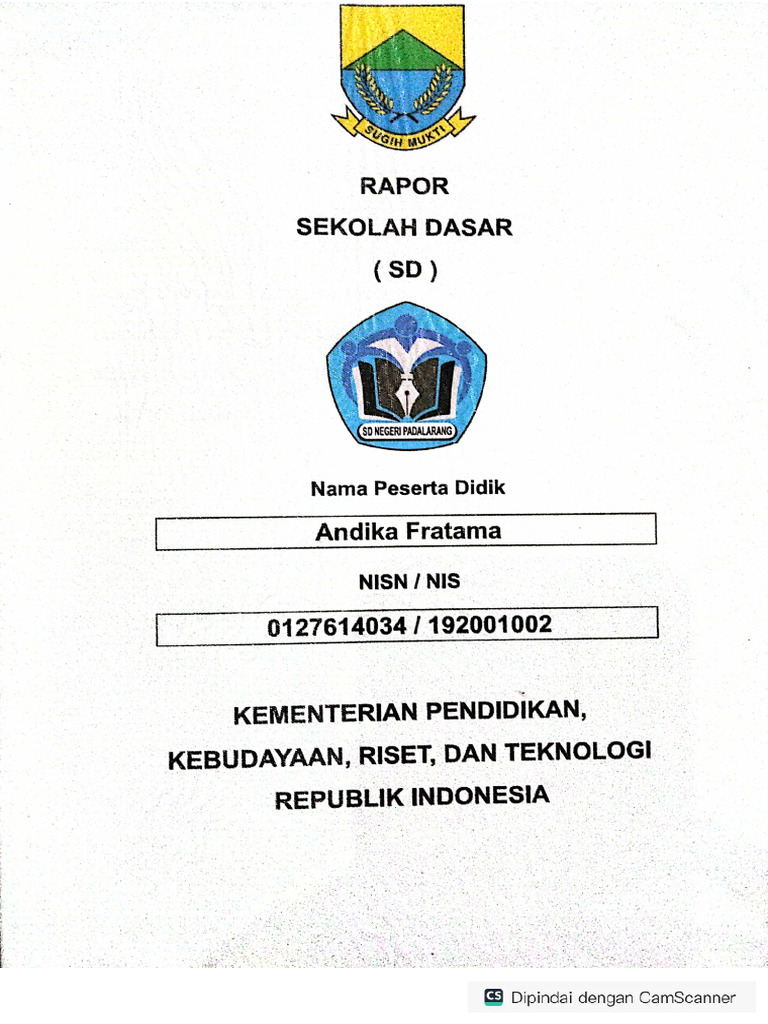 contoh Raport Siswa | PDF