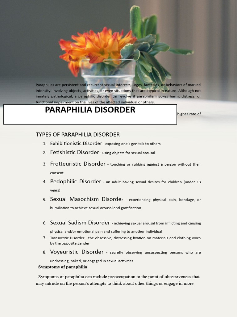 Paraphilia Report | PDF | Mental Disorder | Clinical Medicine
