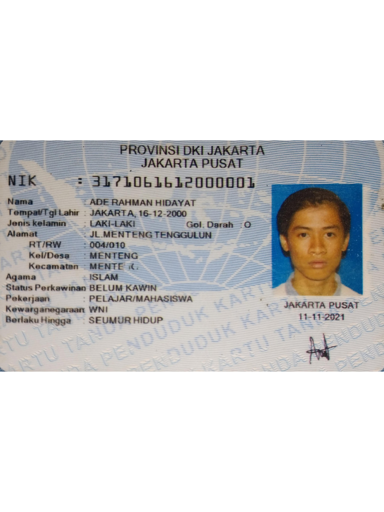 KTP Ade Rahman Hidayat | PDF