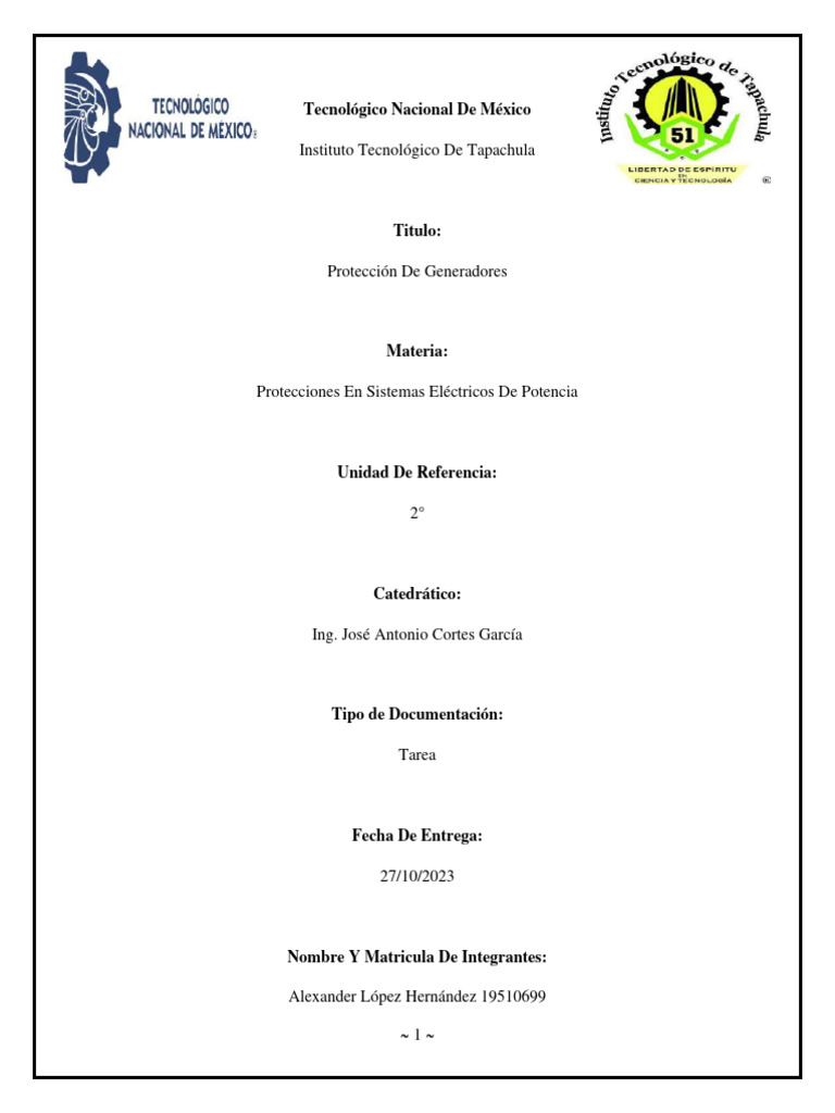 U2 TA5 - RELEVADOR DE PROTECCIONES. - Compressed | PDF | Relé | Generador eléctrico