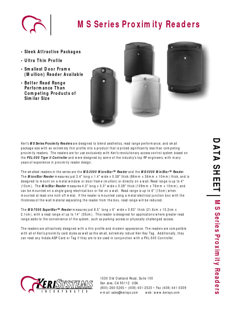 Ms Series Reader Data Sheet Pdf Manufactured Goods Electronics