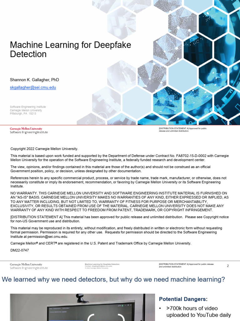Machine Learning For Deepfake Detection: Shannon K. Gallagher, PHD ...