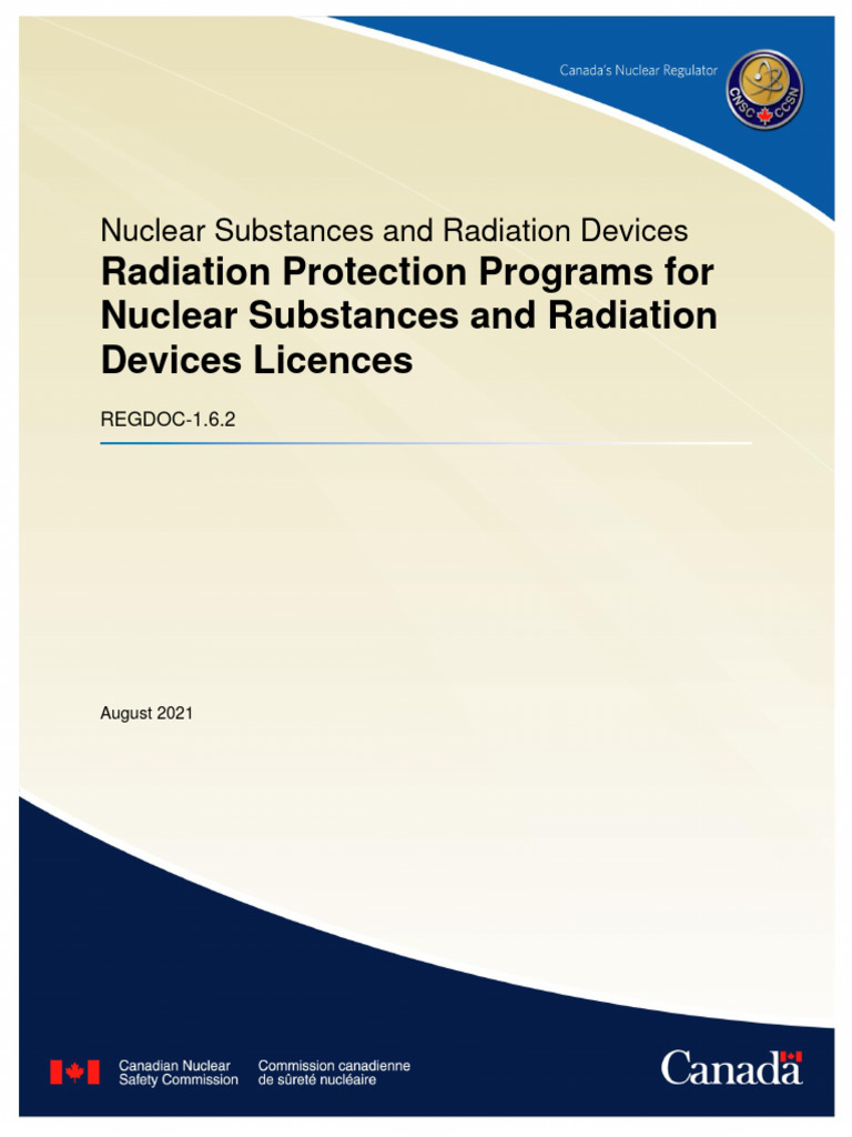 REGDOC-1 6 2 Radiation Protection Programs For Nuclear Substances and ...