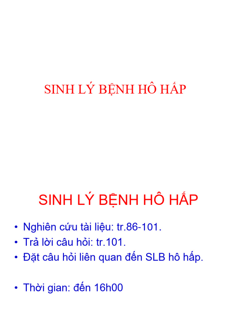 B7. Sinh lý bệnh hô hấp | PDF