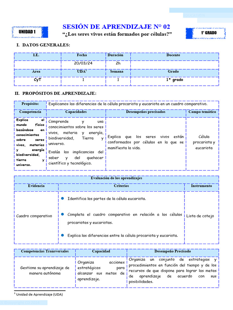 SESIÓN 2 - Los Seres Vivos Están Formadas Por Células - CYT - 1 ...