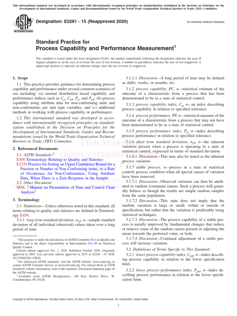 Astm E2281 15 2020 | PDF | Standard Error | Standard Deviation