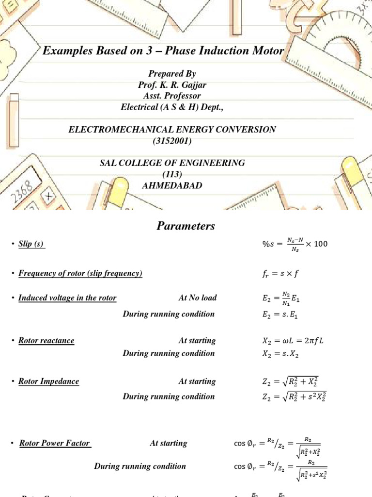 3-Phase Motor Calculations Guide | PDF | Electric Motor | Electrical ...