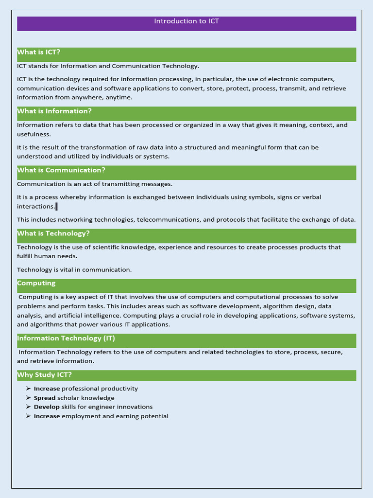 ICT Notes | PDF | Computer Network | World Wide Web