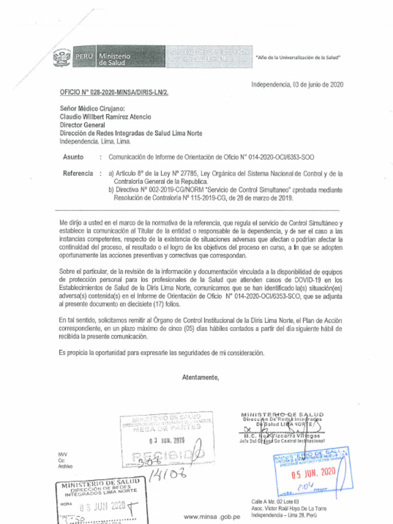 Informe Orientacion Oficio #014-2020 | PDF