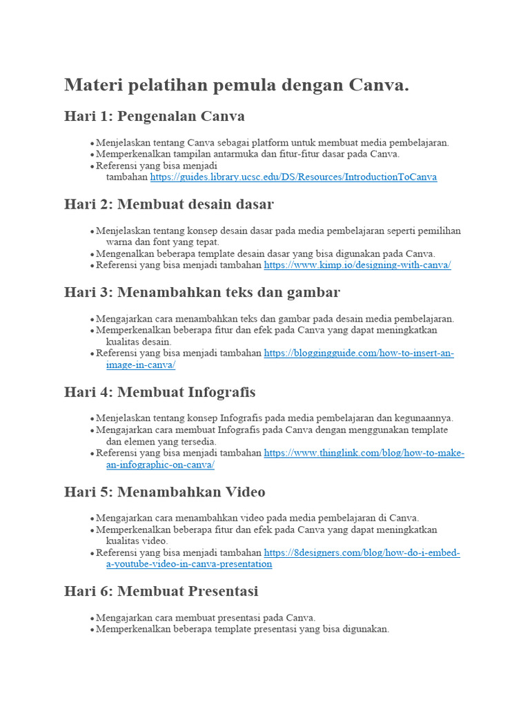 Pelatihan Canva untuk Pemula | PDF | Karier & Perkembangan