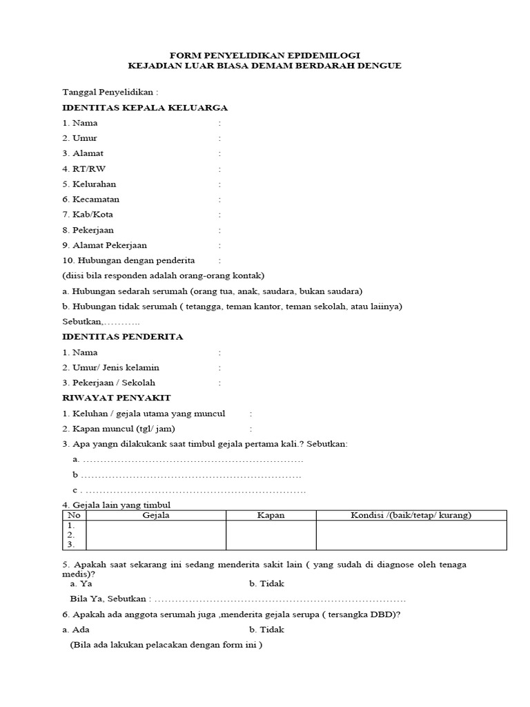 Form Pe DBD New | PDF | Kesehatan Holistik