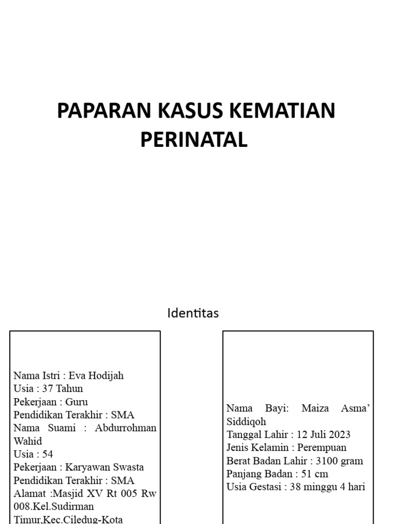 Paparan Kasus Kematian Perinatal Kms 1 | PDF