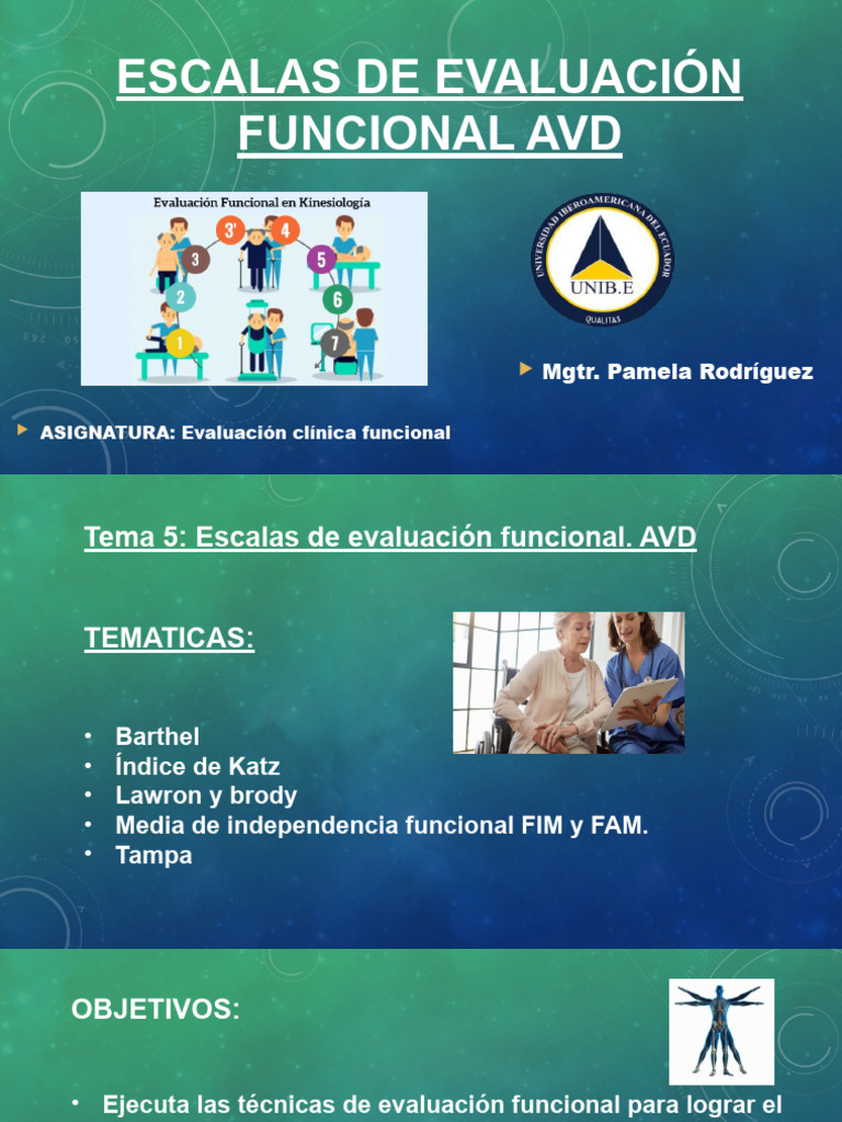 Escalas de Evaluación Funcional AVD | PDF | Evaluación | Medicina CLINICA