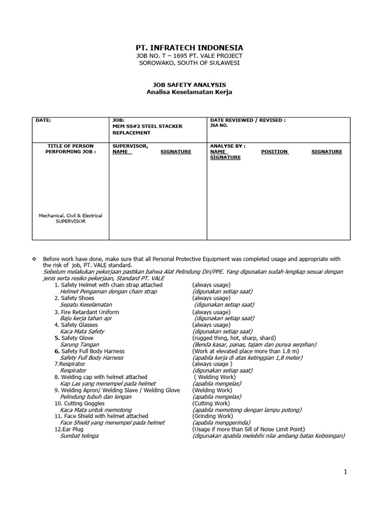 Pt. Infratech Indonesia: Job No. T - 1695 Pt. Vale Project Sorowako, South of Sulawesi | PDF