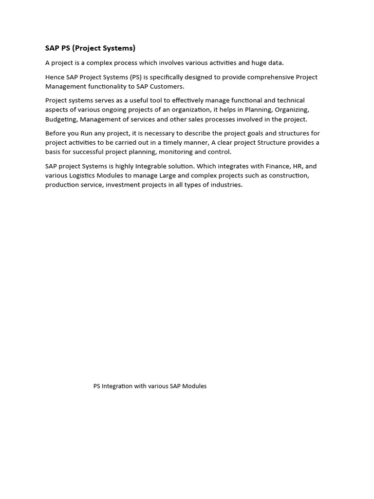 Sap PS | PDF | Computing