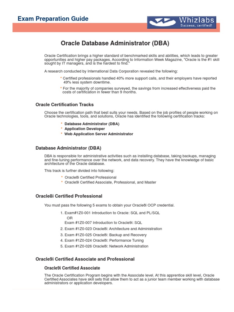 Oracle Dba | PDF | Oracle Database | Test (Assessment)