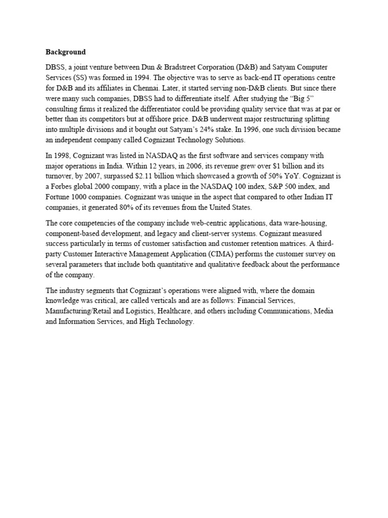 Cognizant report | PDF | Outsourcing | Business