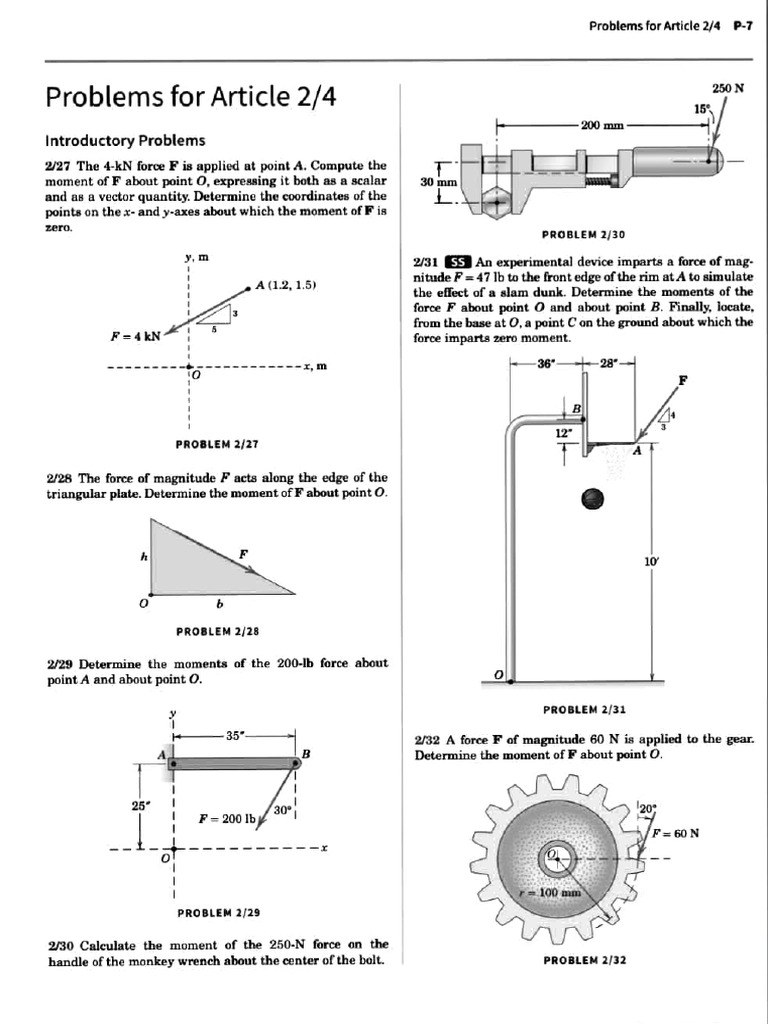 Engineering Mechanics Problems | PDF | Force | Classical Mechanics