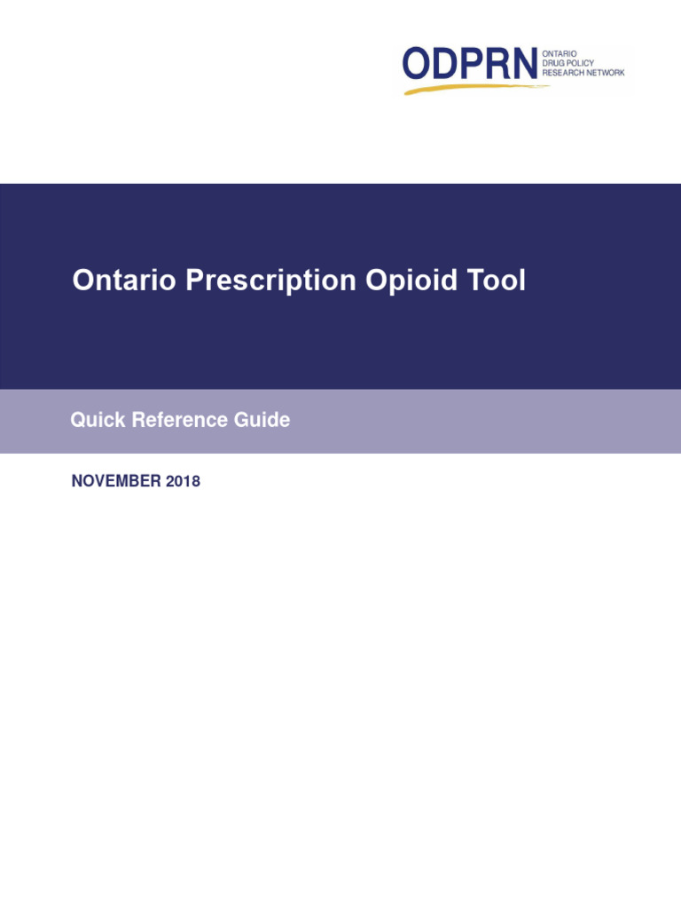 Ontario Opioid Prescription Tool Guide | PDF | Opioid | Medical ...