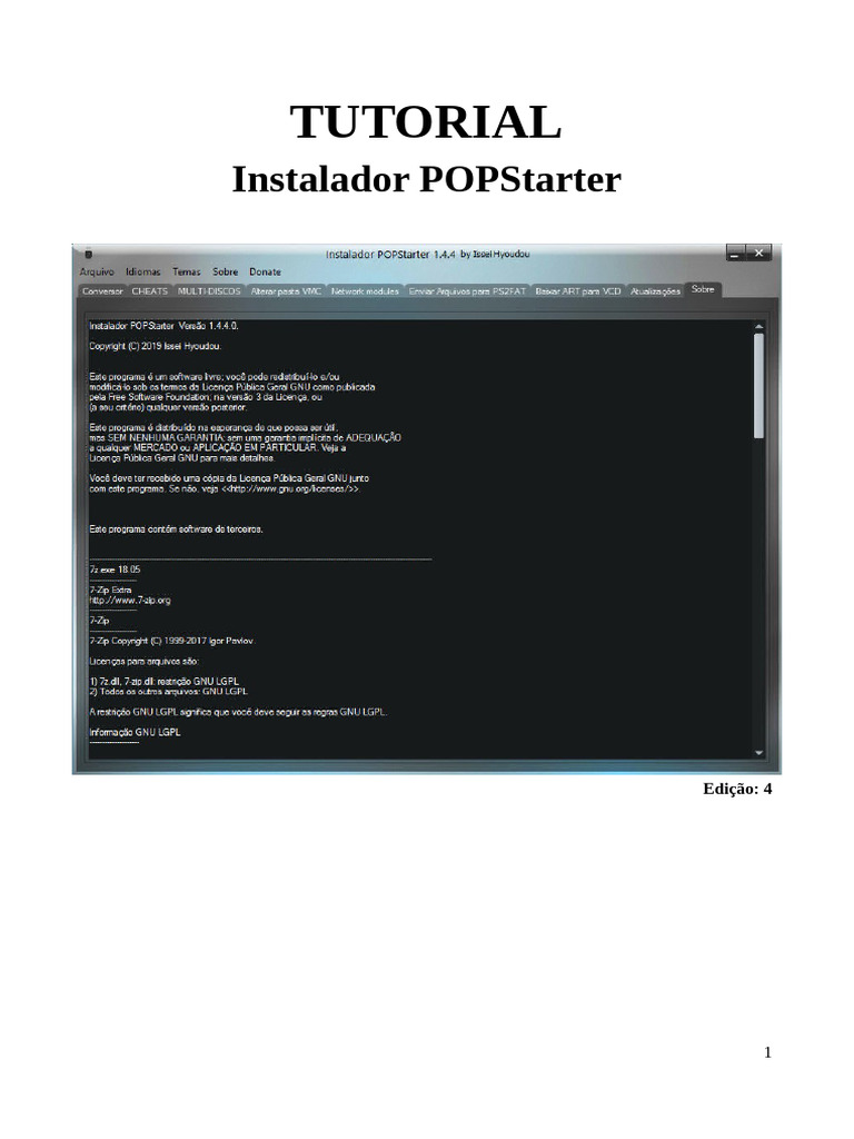 Tutorial Instalador POPStarter v1 4 4 | PDF | Arquivo de texto ...
