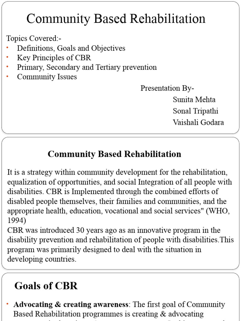 Community Based Rehabilitation | PDF | Health Care | Disability