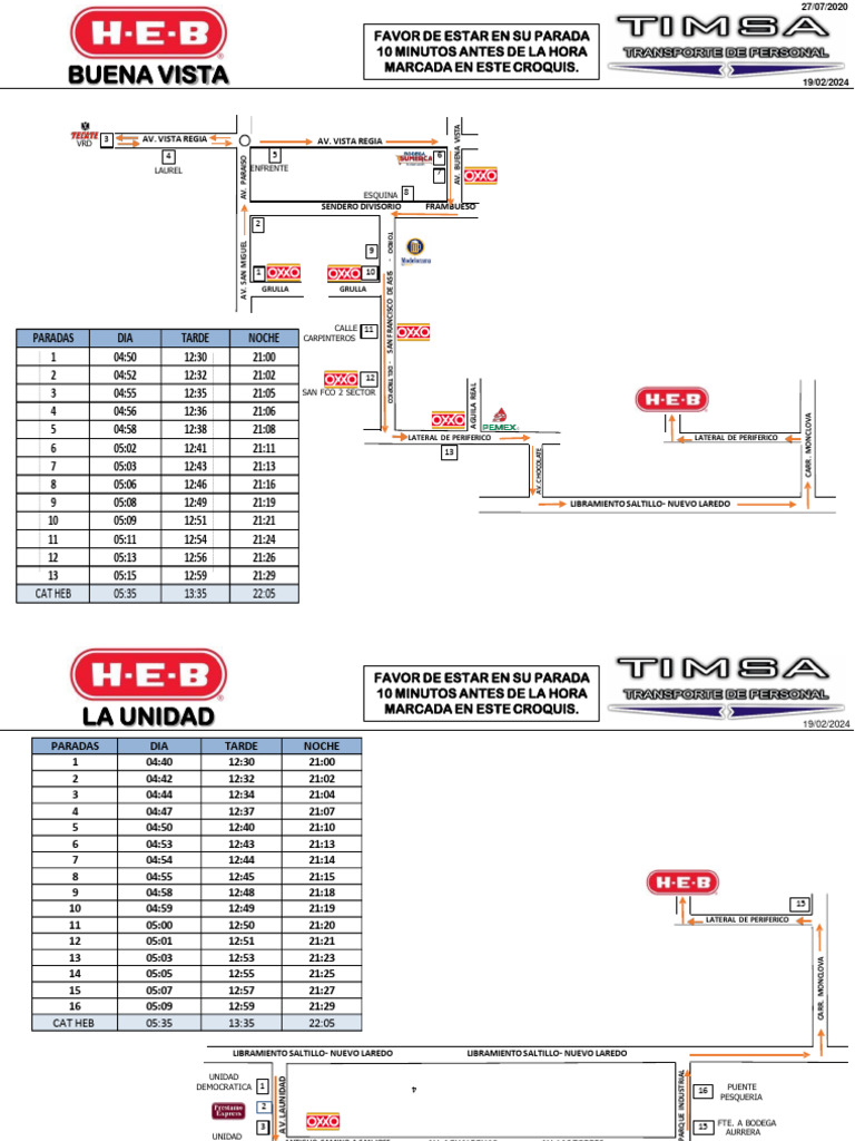 HORARIOS TIMSA 2024 | PDF