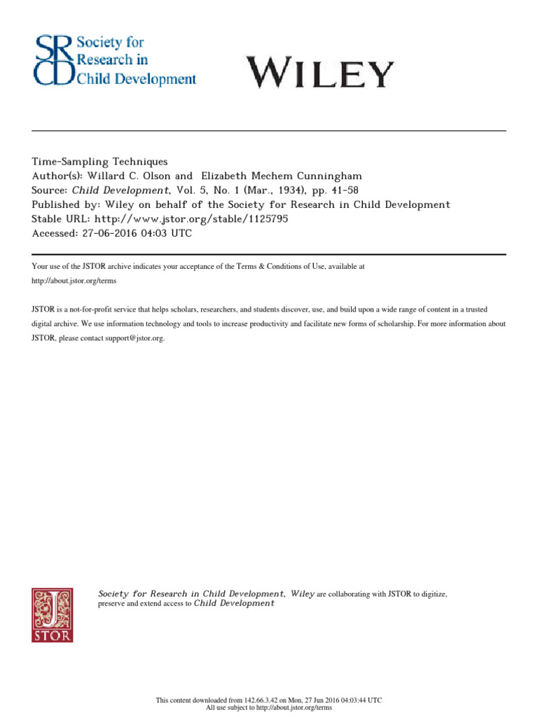Time Sampling 2 Pdf Methodology Sampling Statistics