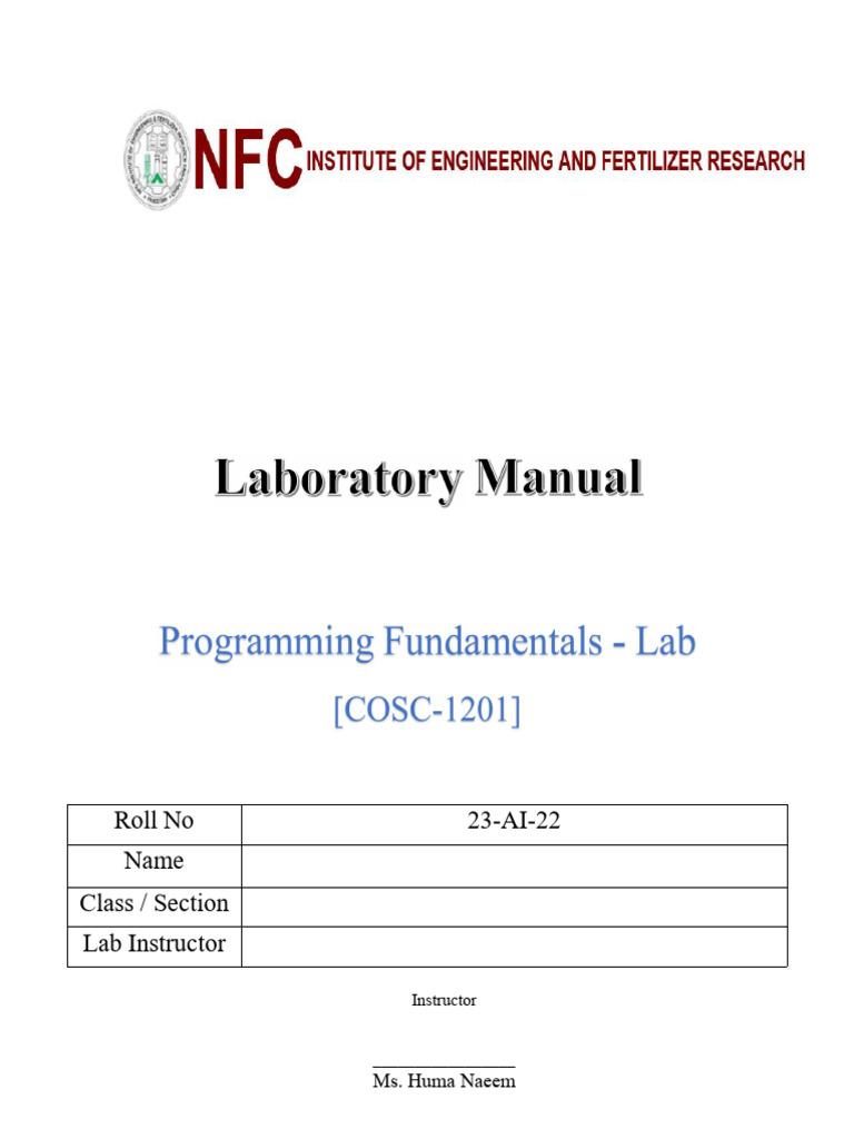 PF Lab Mannual | Download Free PDF | Computer Programming | Algorithms
