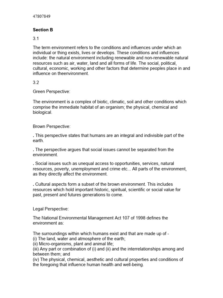 Environmental Assignment Full | PDF | Water | Environmental Resource Management